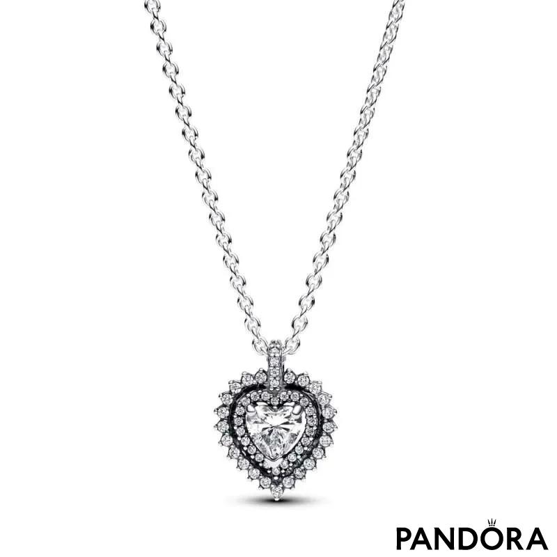 Colier cu pandantiv cu halo în formă de inimă strălucitoare | Site-ul ...