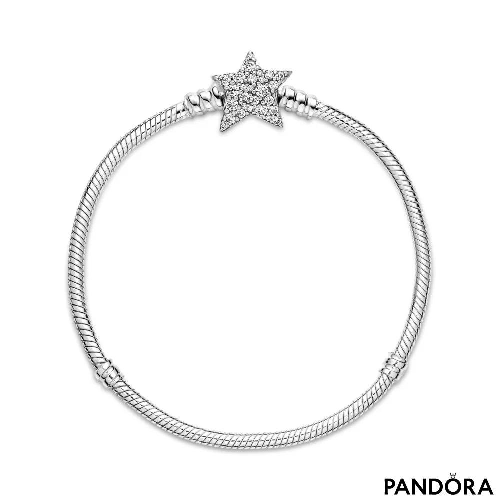 Brățară tip lanț clasic cu închizătoare în formă de stea asimetrică ...