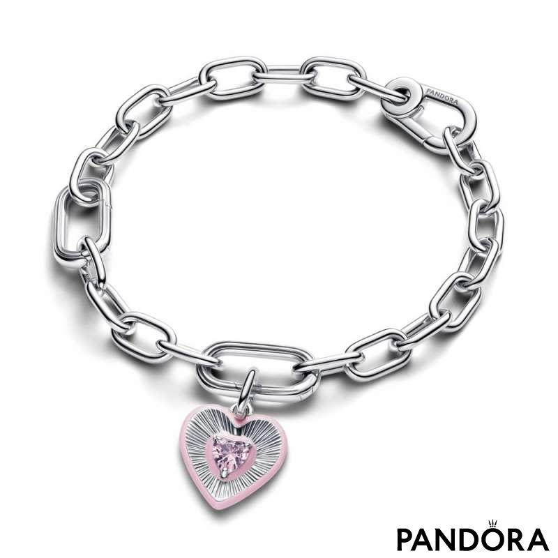 Charm medalion inimă roz radiantă | Site-ul oficial al bijuteriilor ...